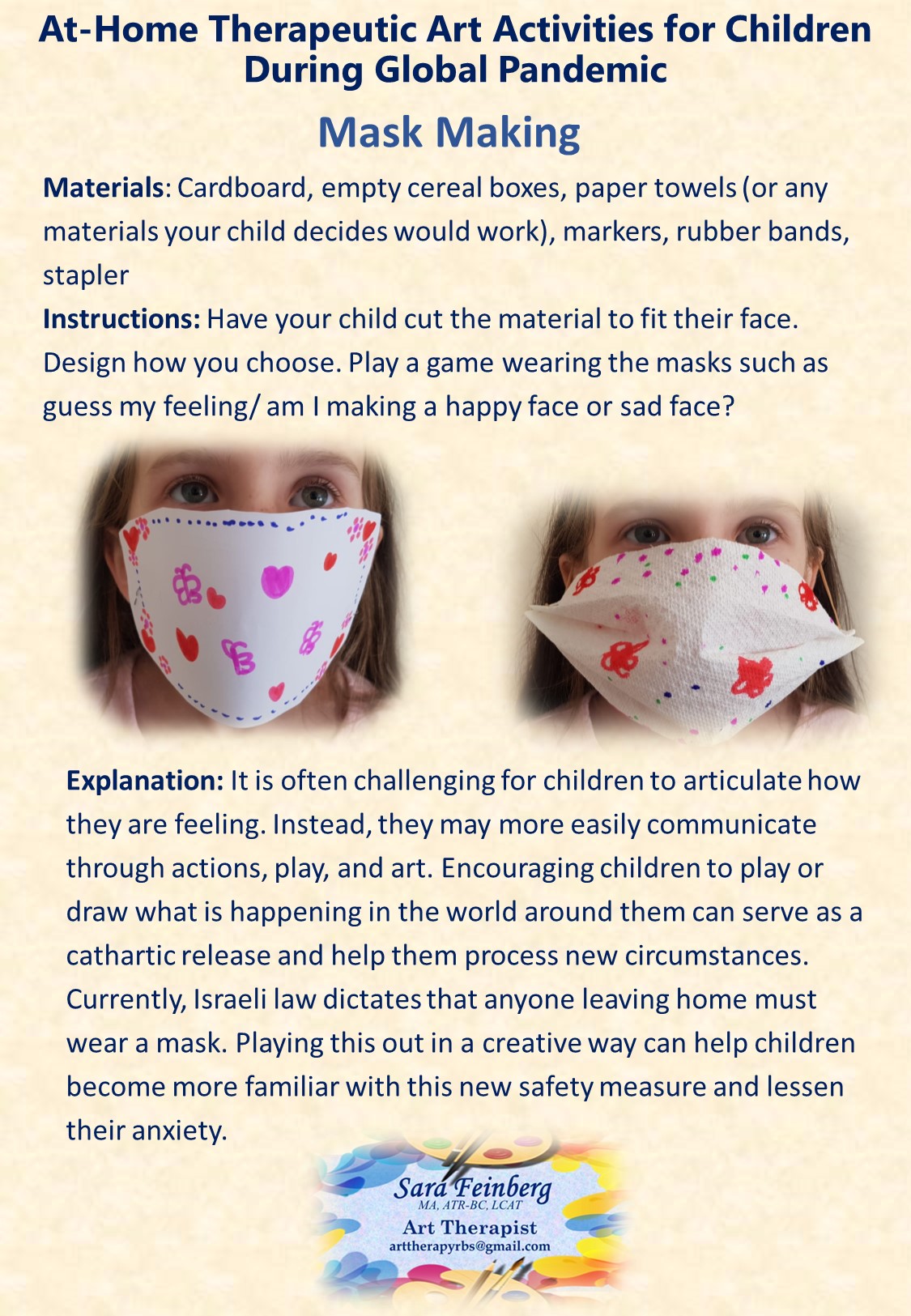 At Home Therapeutic Art Activities for Children During Global Pandemic ...